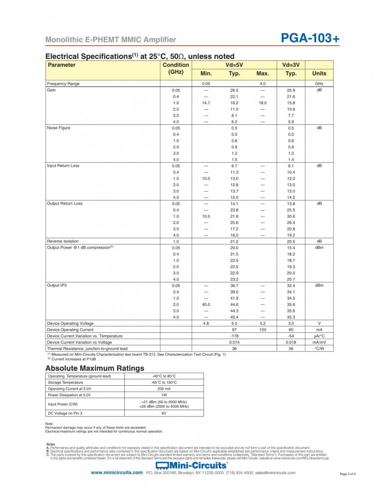 PGA-103+ datasheet page 3