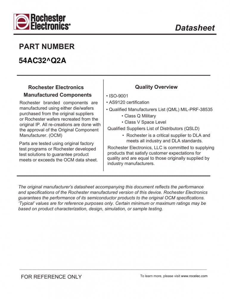 54AC32/Q2A datasheet page 1