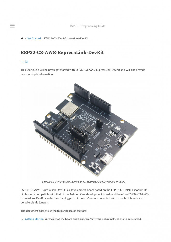 ESP32-C3-AWS-ExpressLink-DevKit document page 1