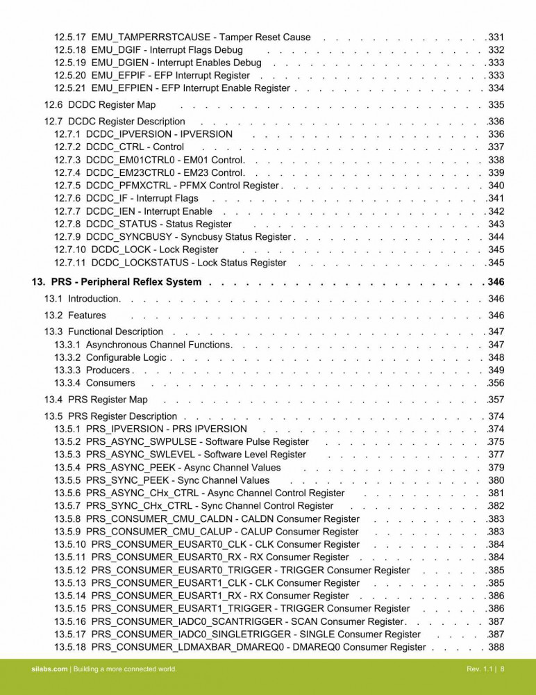EFR32xG24 reference manual page 8