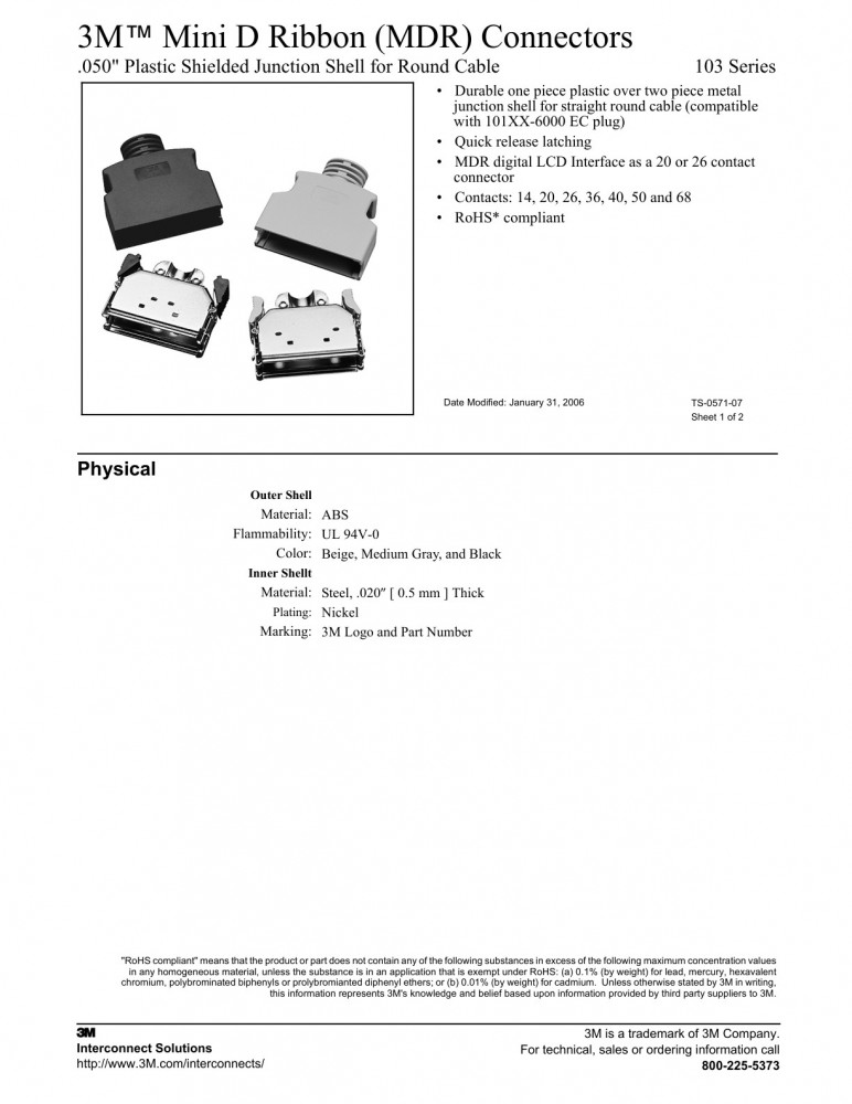 3M 10326-3210-006 technical document page 1