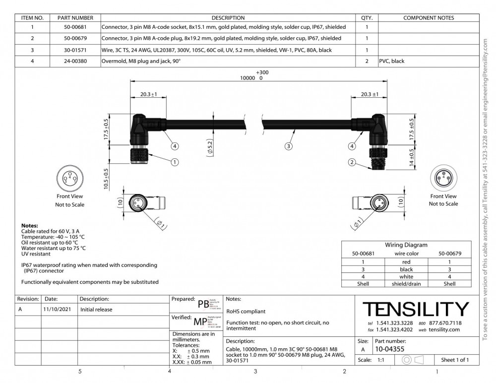 Tensility International 10-04355 product drawing