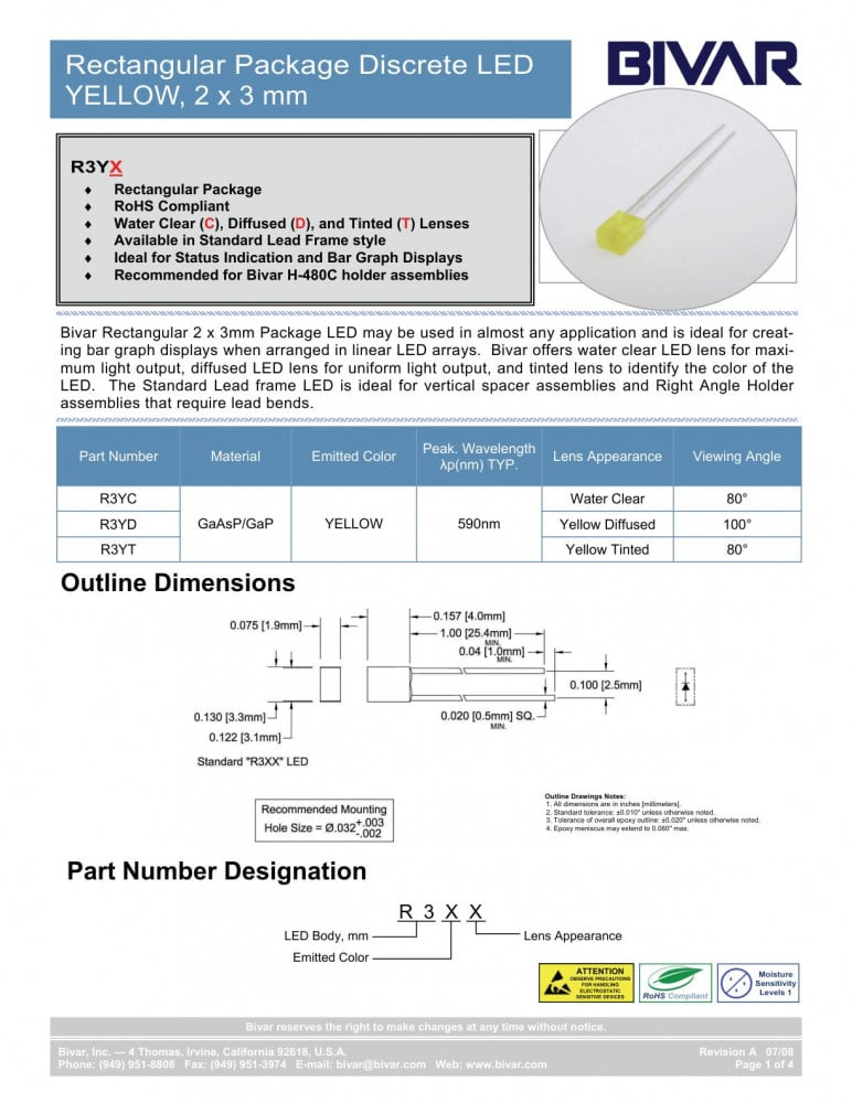 BIVAR R3YD datasheet page 1