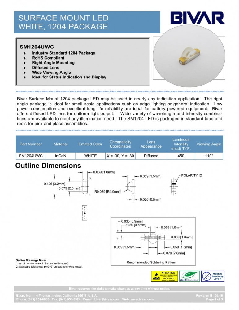 SM1204UWC datasheet page 1