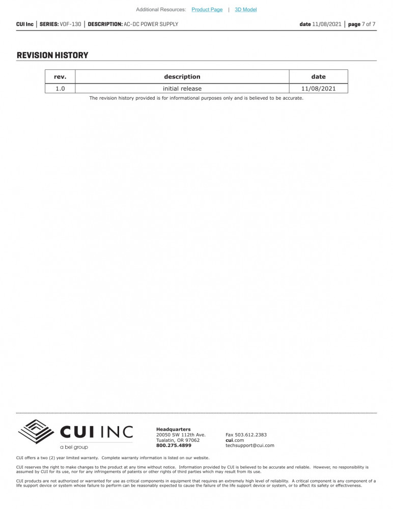VOF-130-48-BP datasheet page 7