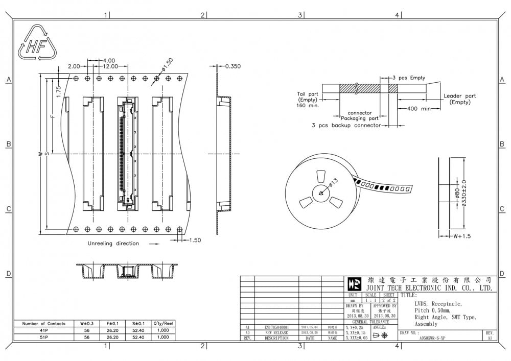 Joint Tech Elec A0505WR-S-51P technical drawing page 2