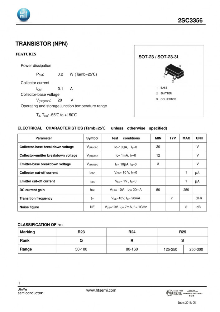 2SC3356 technical document page 1