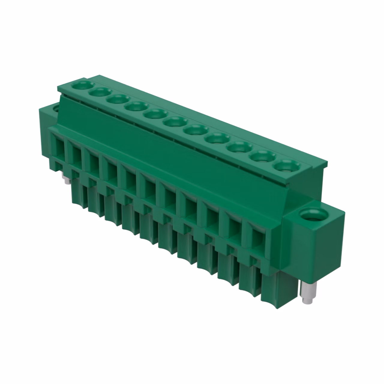 3.81mm Pitch Eurostyle Vertical Plug, with Retention Screws, Rear Wire Entry, Green Housing, Gold (Au) Plated, 11 Circuits for sale