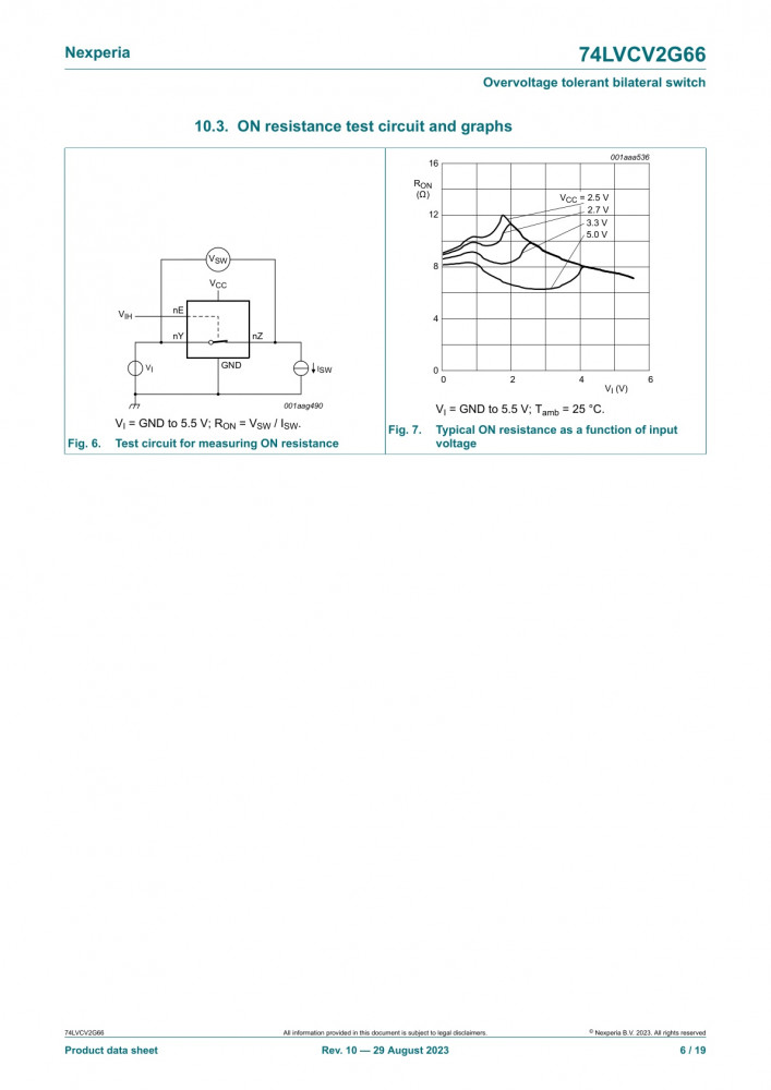 74LVCV2G66GTX datasheet page 6