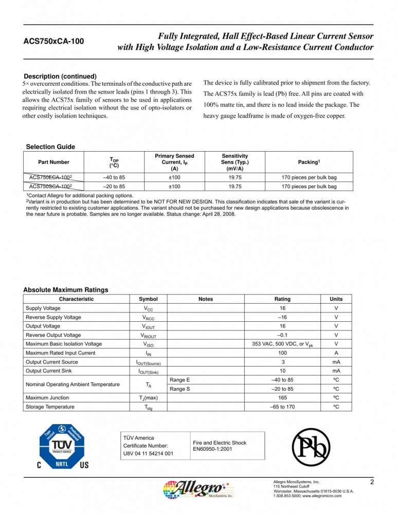 ACS750ECA-100 datasheet page 3