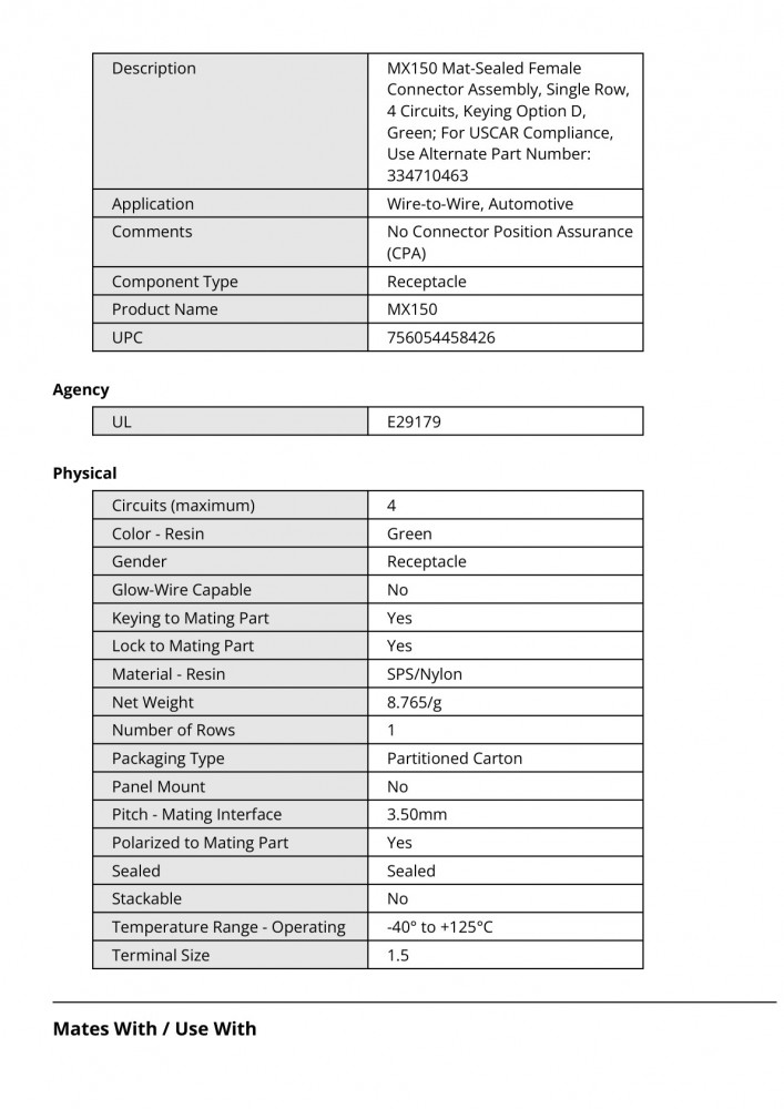 MOLEX 334710404 document preview, page 2