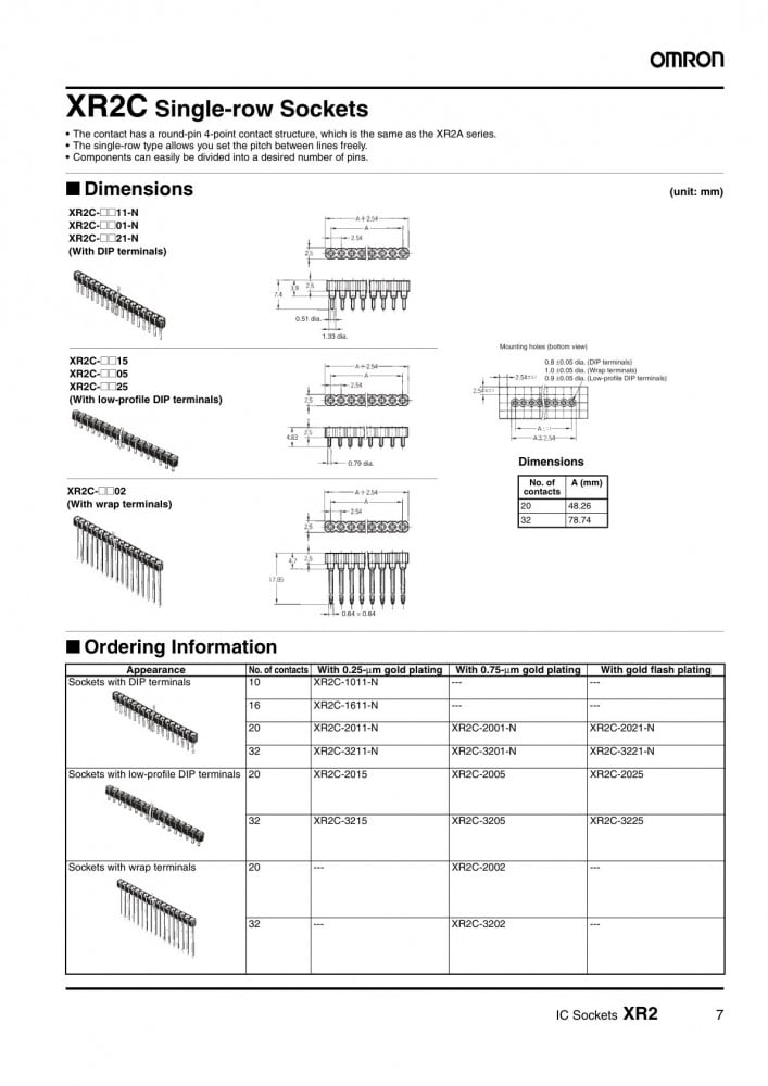 OMRON XR2A series datasheet page 7