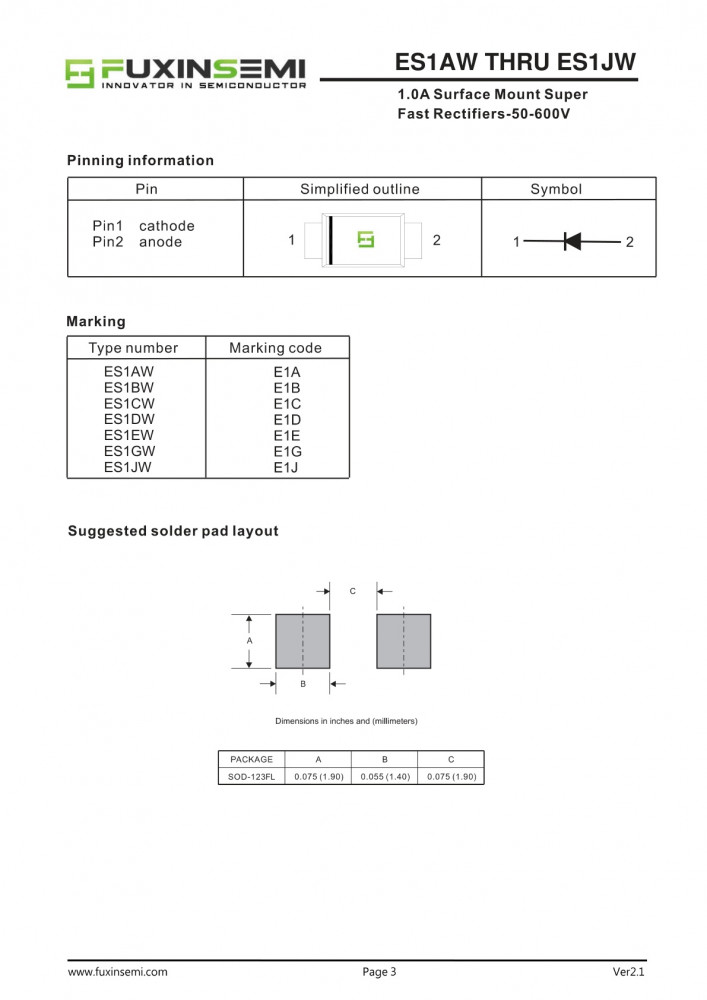 ES1DW datasheet page 3