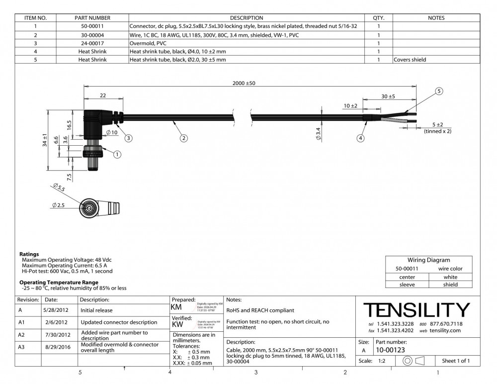 Tensility International 10-00123 product drawing