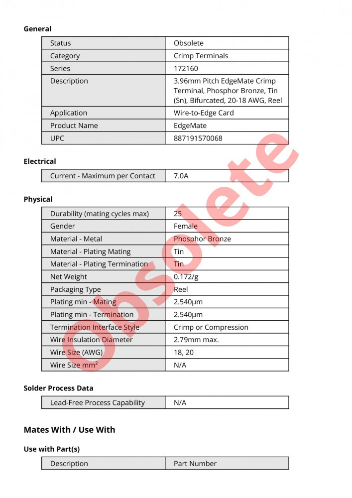 Technical document image 2 for MOLEX 1721601803