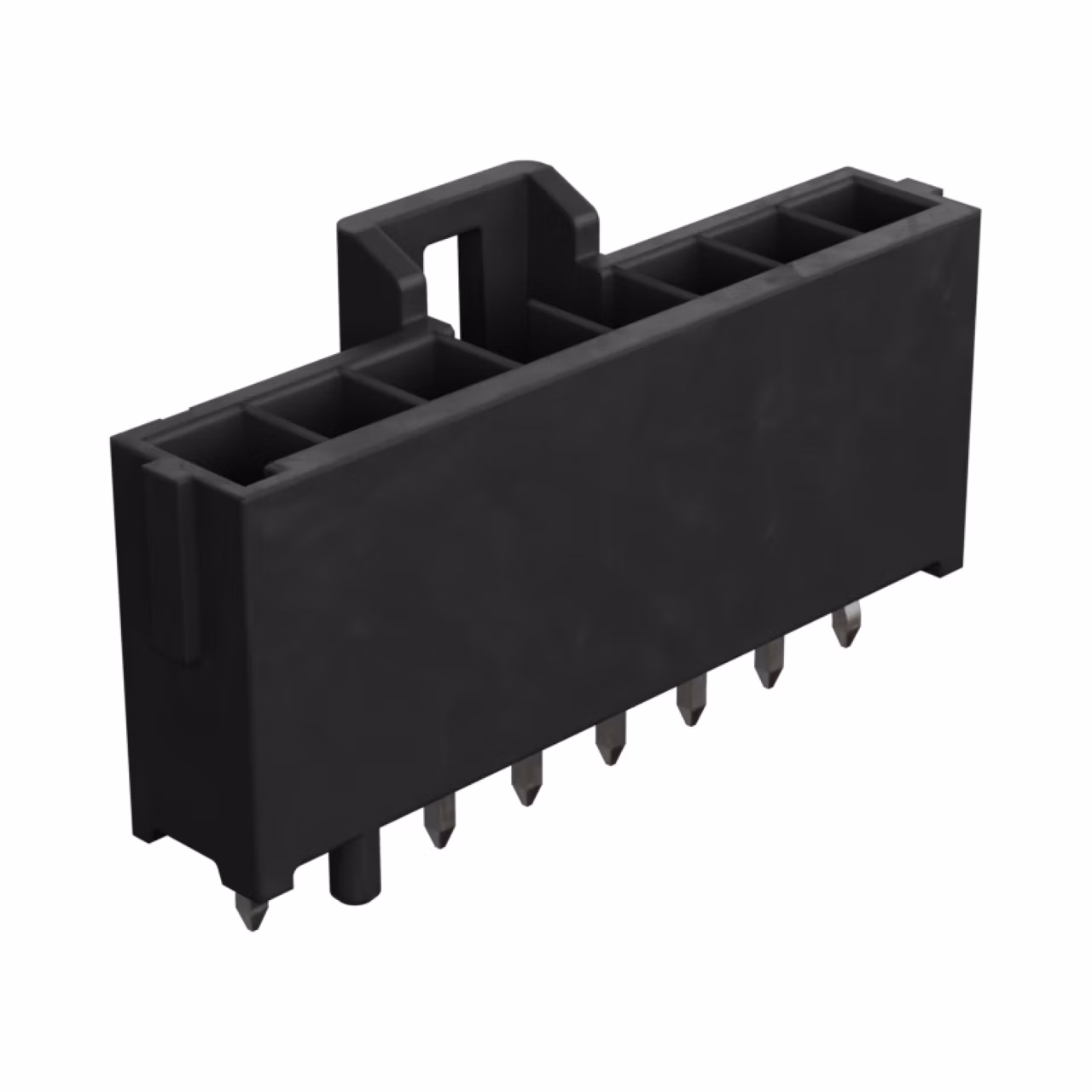 Ultra-Fit Vertical Header, 3.50mm Pitch, Single Row, 8 Circuits, with Kinked Pins, Tin (Sn), Glow-Wire Capable, Black for sale