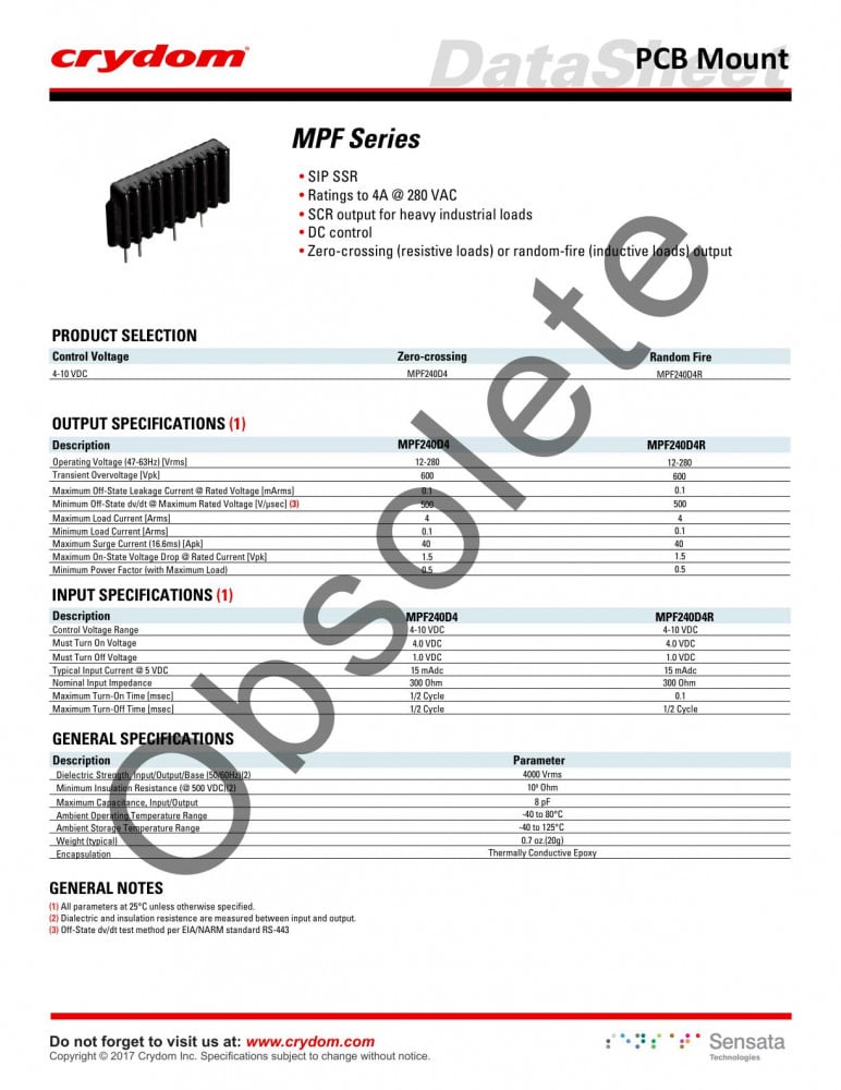 MPF Series datasheet page 1