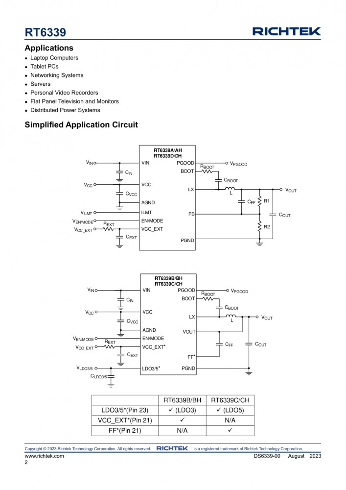 RT6339 technical document page 2