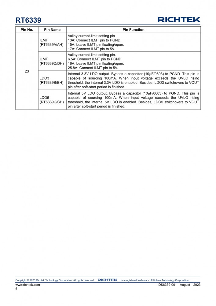 RT6339 technical document page 6