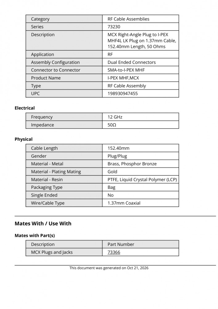 Product document image 2 for MOLEX 732306263