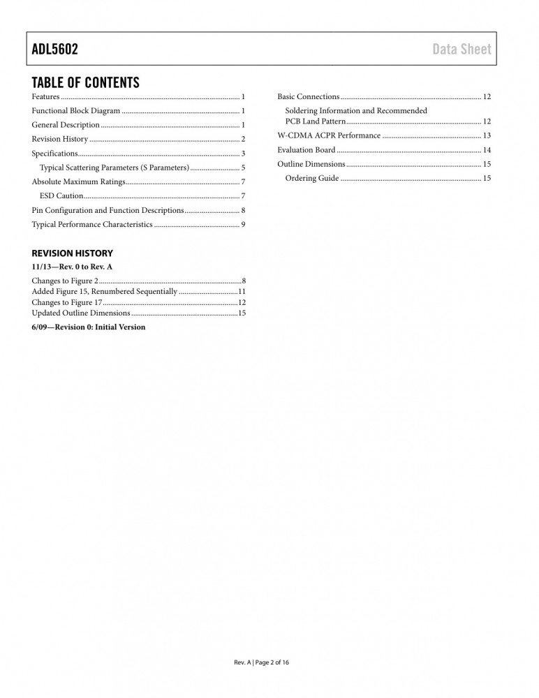 ADL5602 document page 2