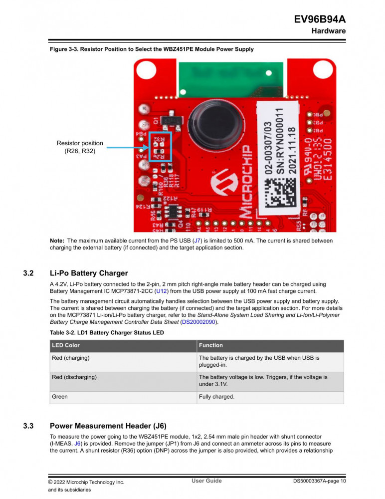 WBZ451 Curiosity Board documentation page 10