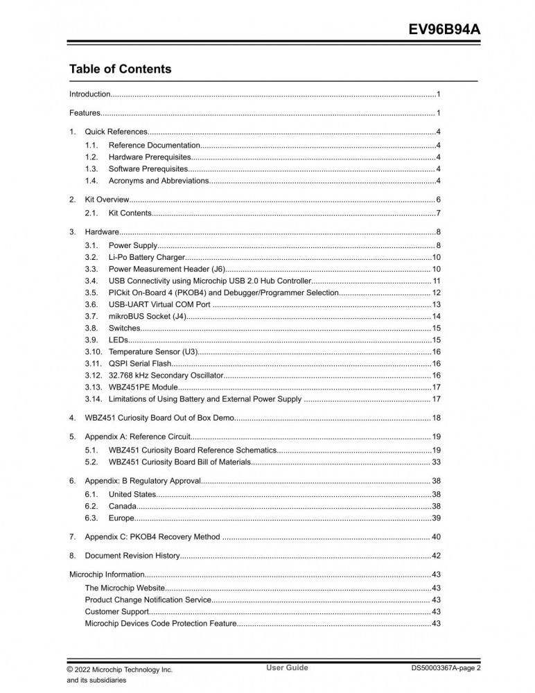 WBZ451 Curiosity Board documentation page 2