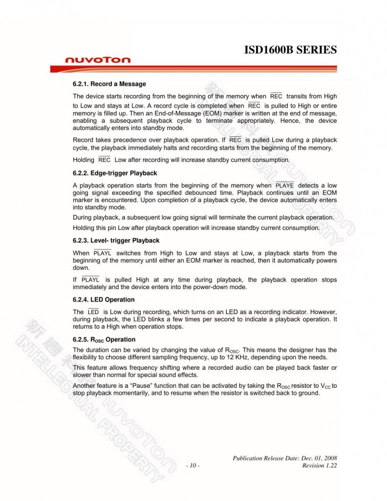 ISD1600B datasheet page 10
