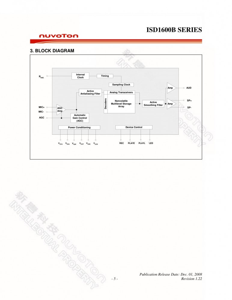 ISD1600B datasheet page 5