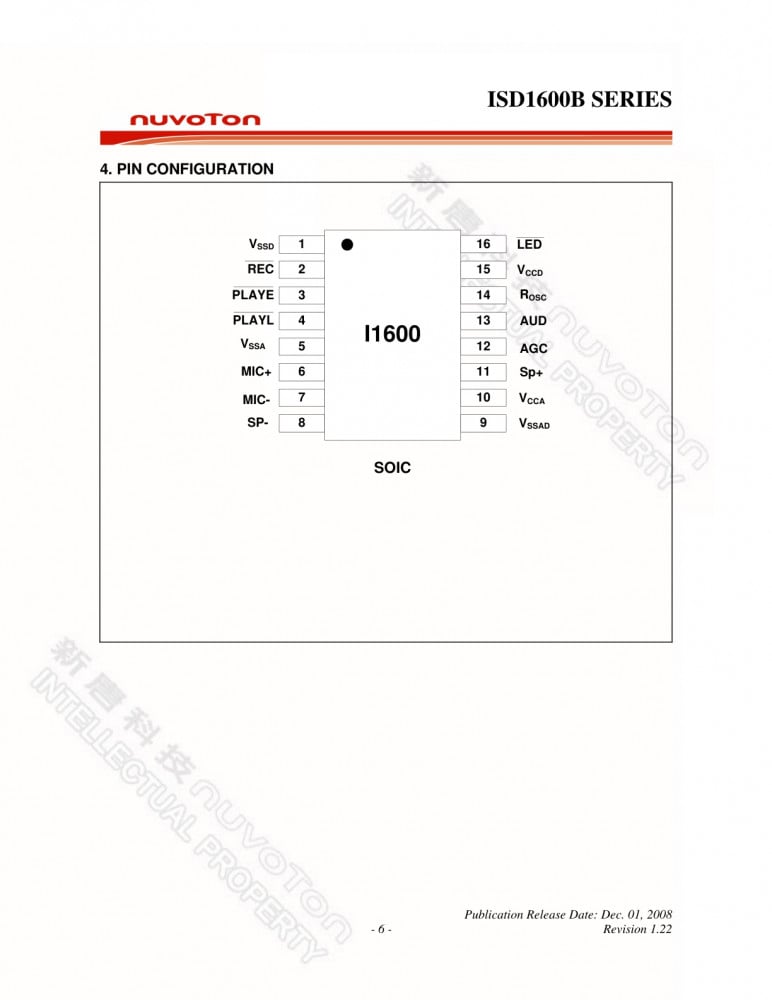 ISD1600B datasheet page 6