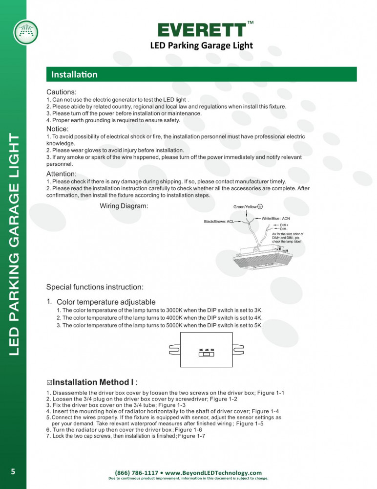 EVERETT LED Parking Garage Light technical document page 5
