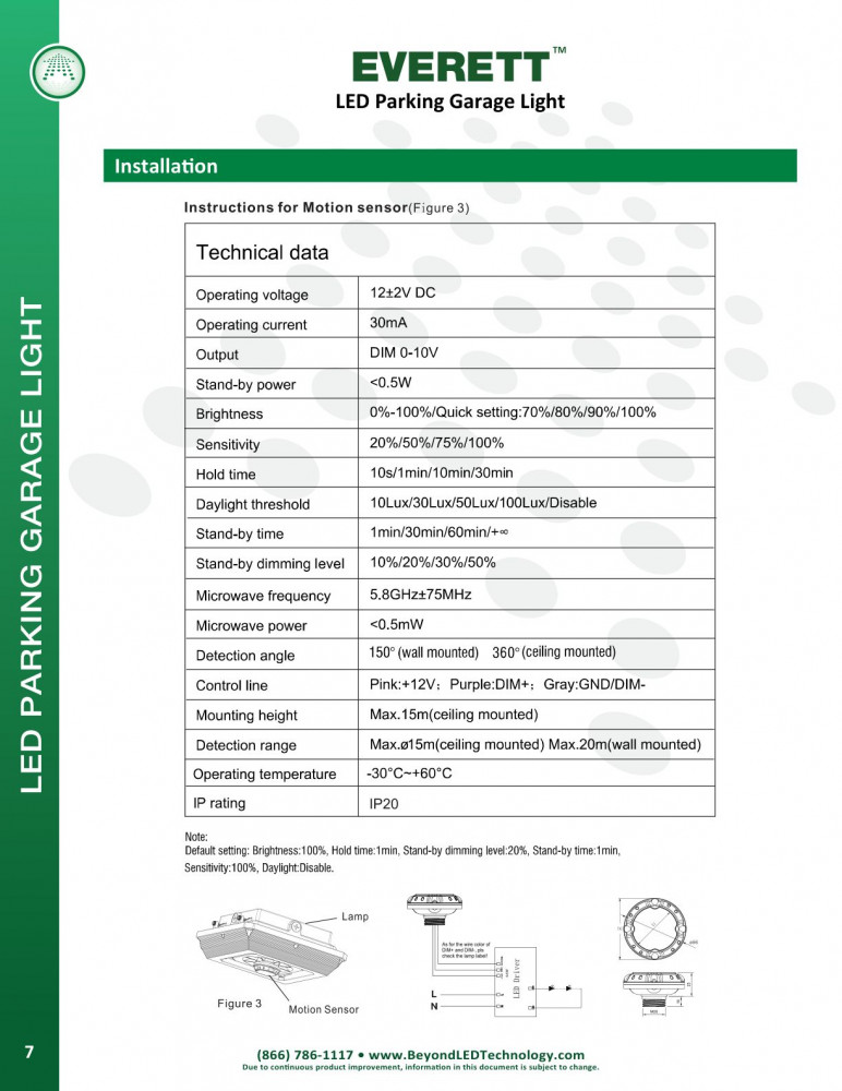 EVERETT LED Parking Garage Light technical document page 7