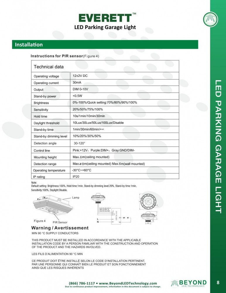 EVERETT LED Parking Garage Light technical document page 8