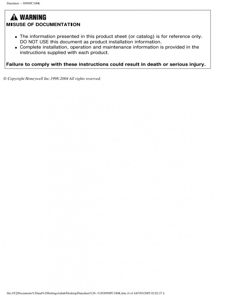 309NPC100K technical document page 4
