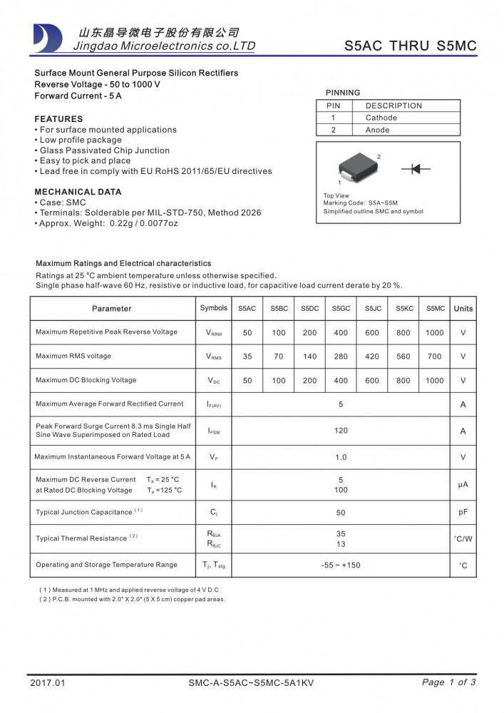 S5DC datasheet page 1