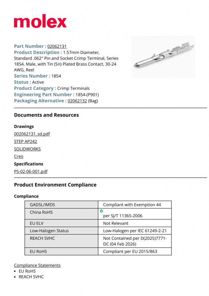 02062131 product documentation preview, page 1