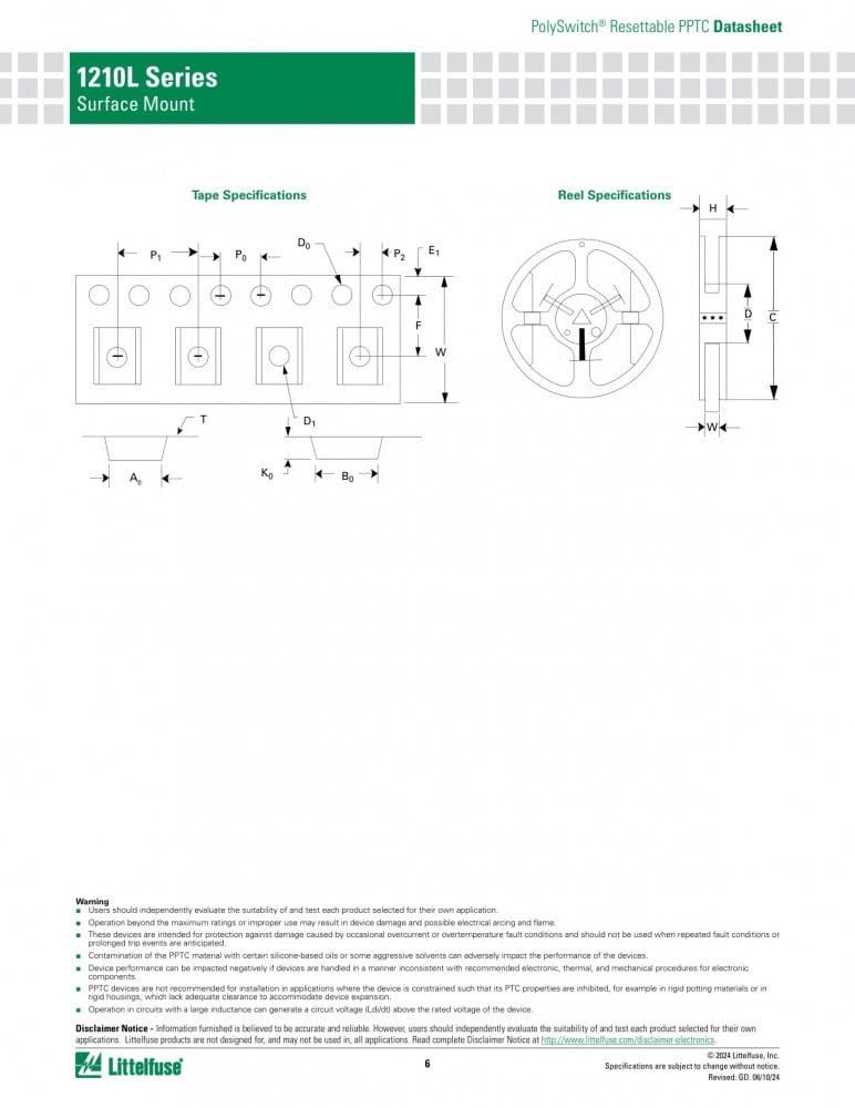 Littelfuse 1210L Series datasheet page 6