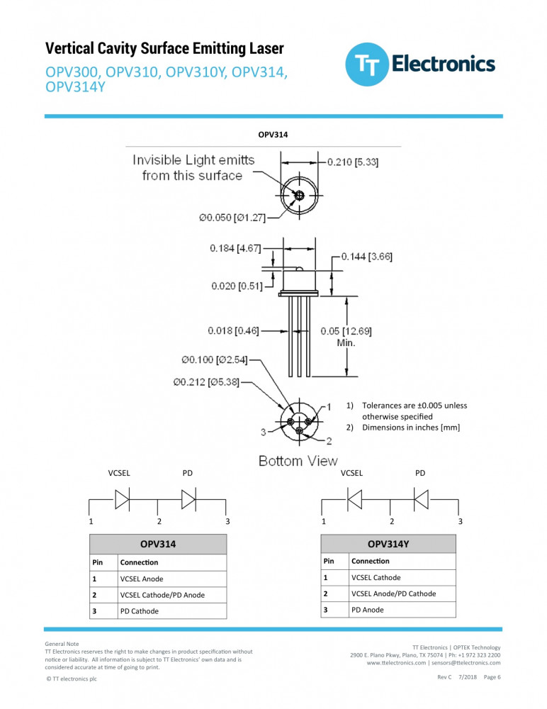 OPV314YAT technical document page 6