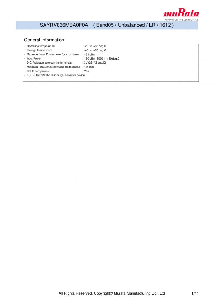 SAYRV836MBA0F0AR00 datasheet page 2
