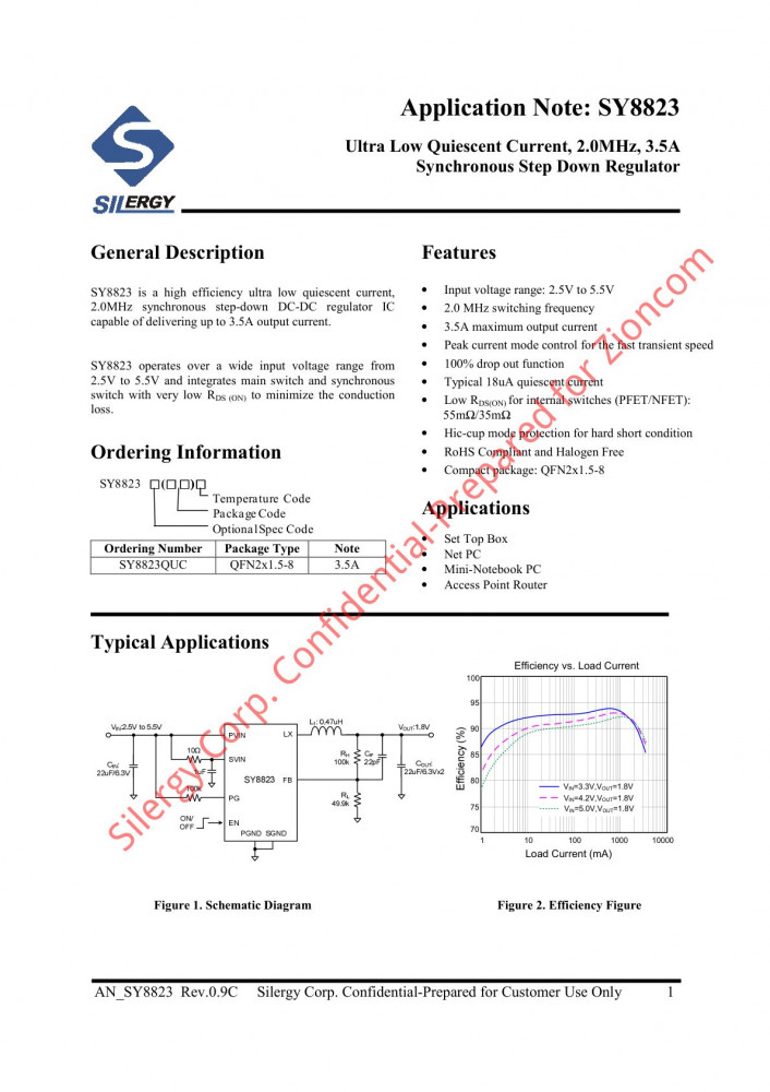 SY8823QUC datasheet page 1