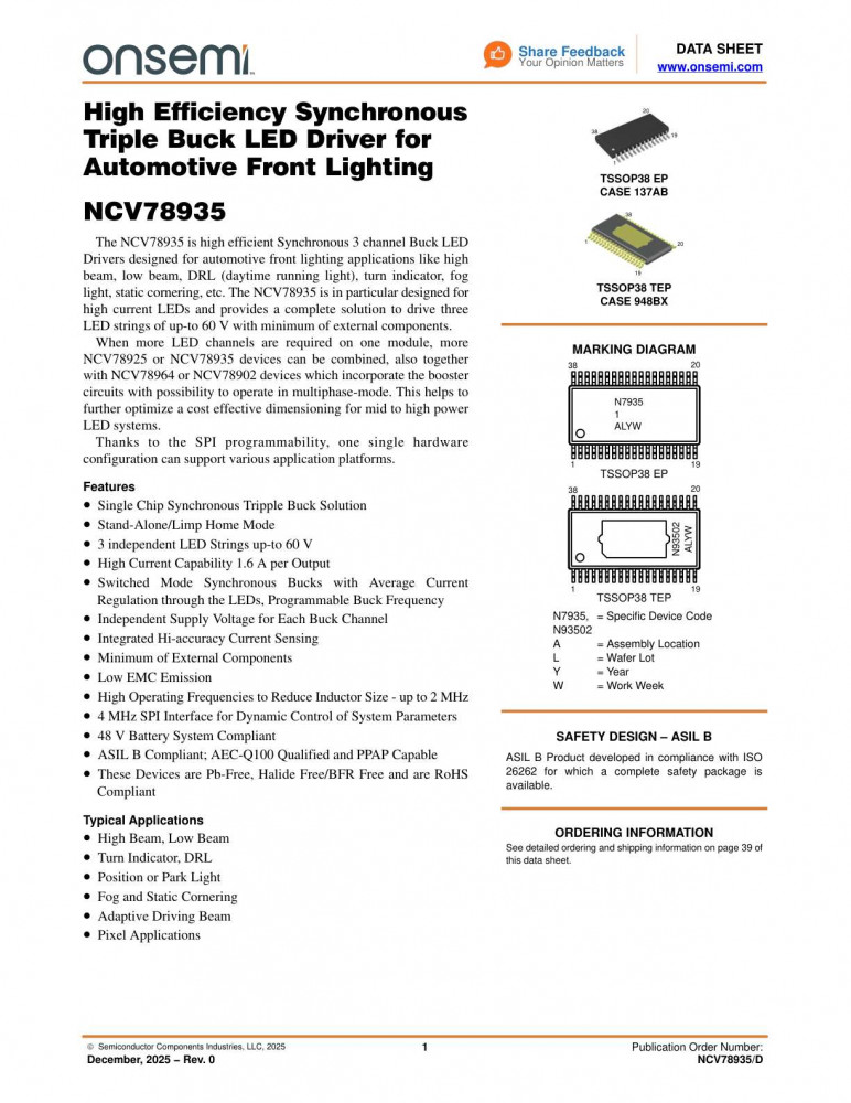 NCV78935 datasheet page 1
