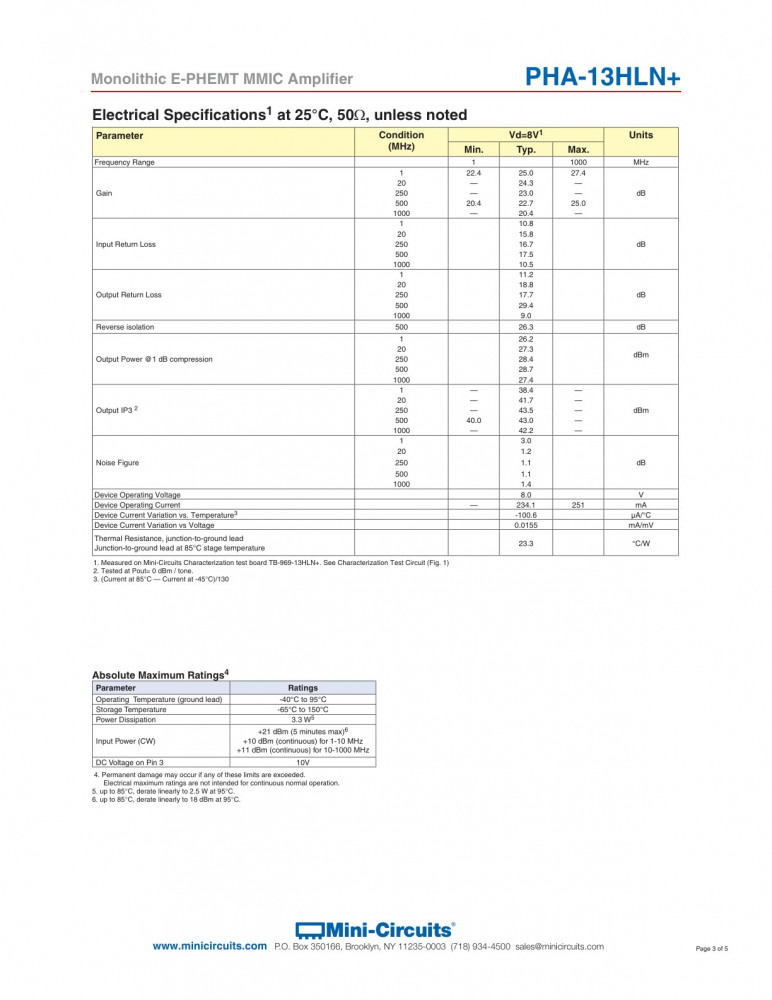 PHA-13HLN+ datasheet page 3