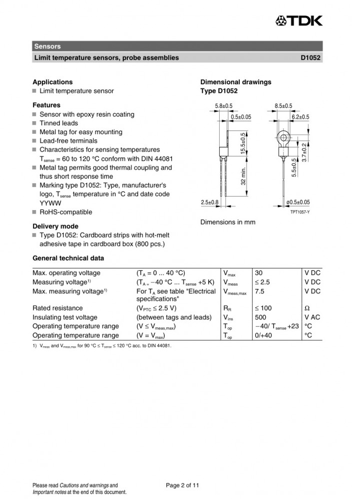 D1052 datasheet page 2