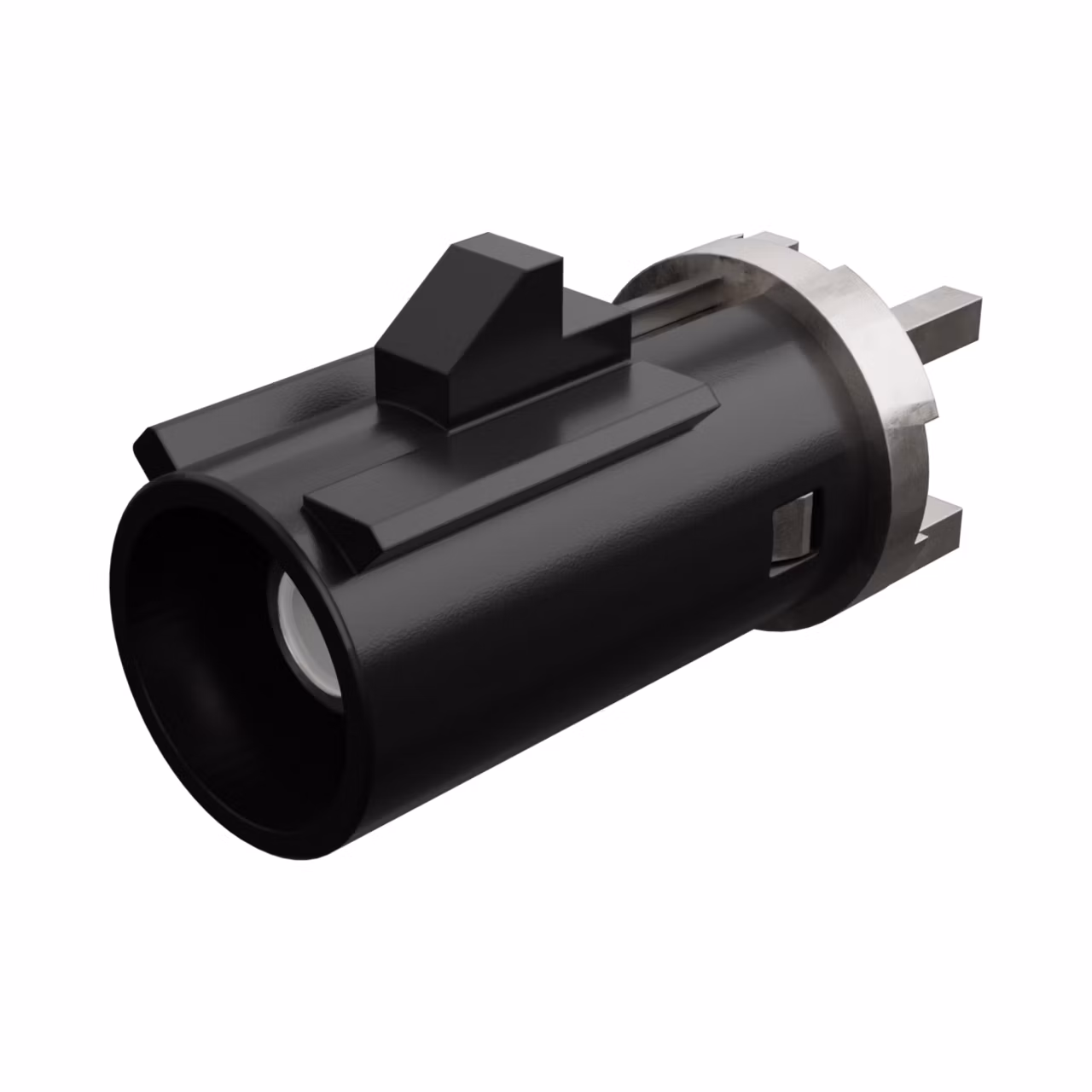 FAKRA Jack, Straight, PCB Receptacle, Through Hole, Keying Code A, Brass Body, Tin (Sn) Plated, Black, 50 Ohms for sale