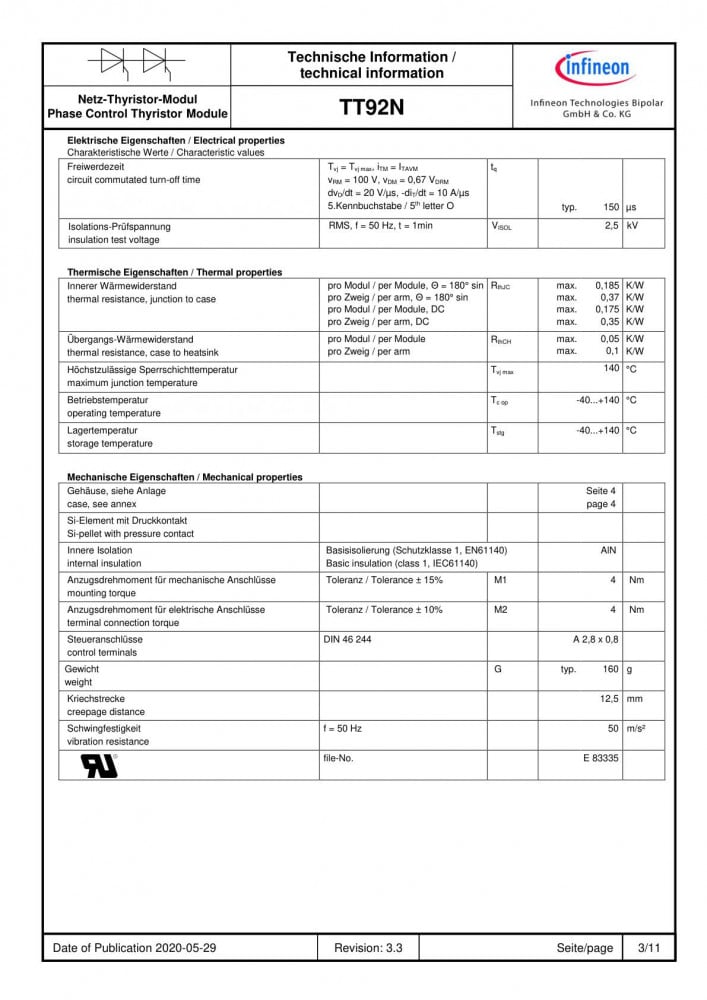 TT92N16KOF technical document page 3