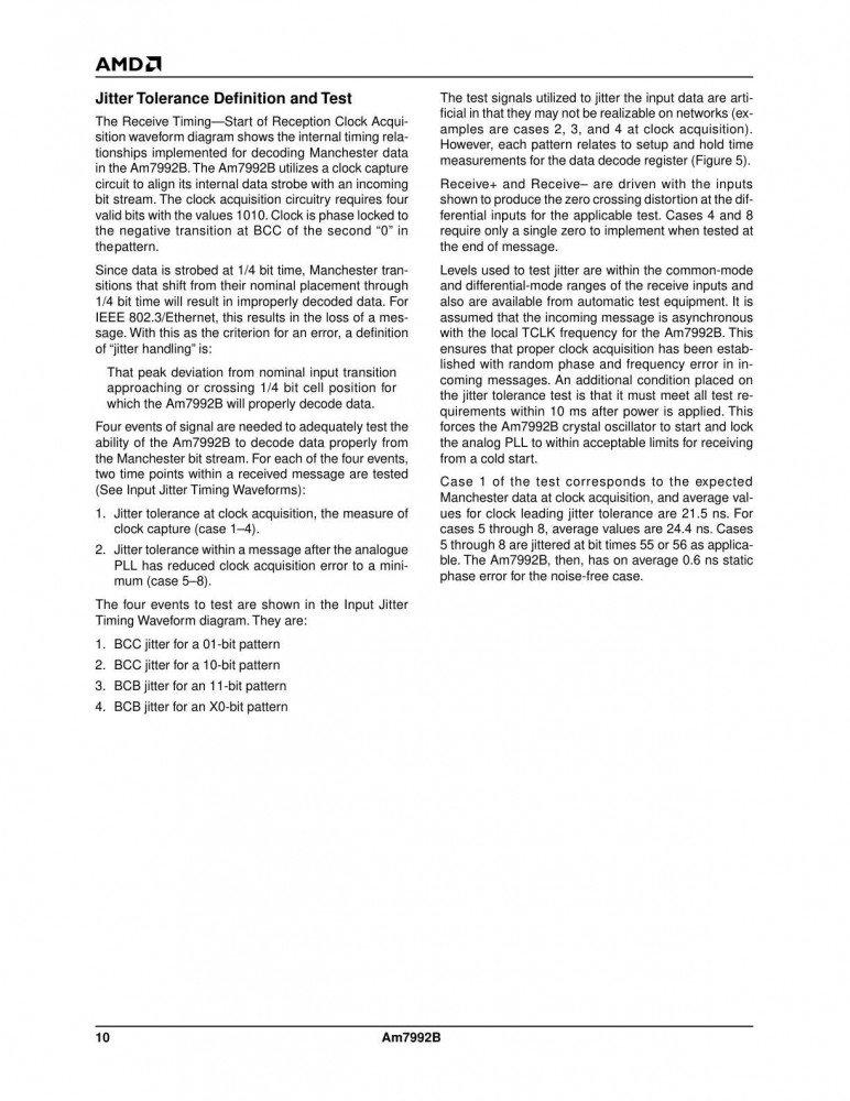 AM7992B technical document page 10