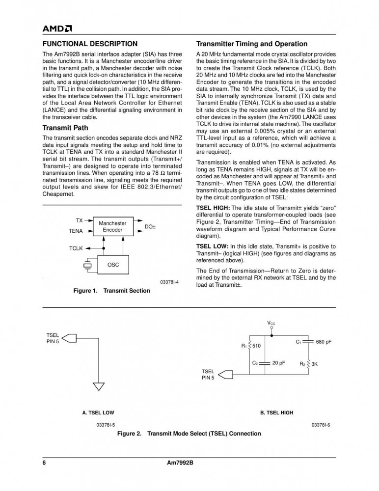 AM7992B technical document page 6
