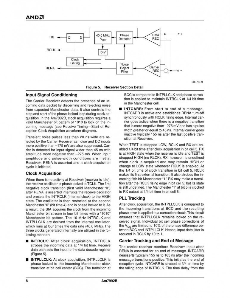 AM7992B technical document page 8