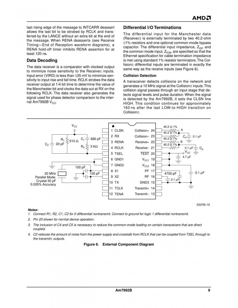 AM7992B technical document page 9