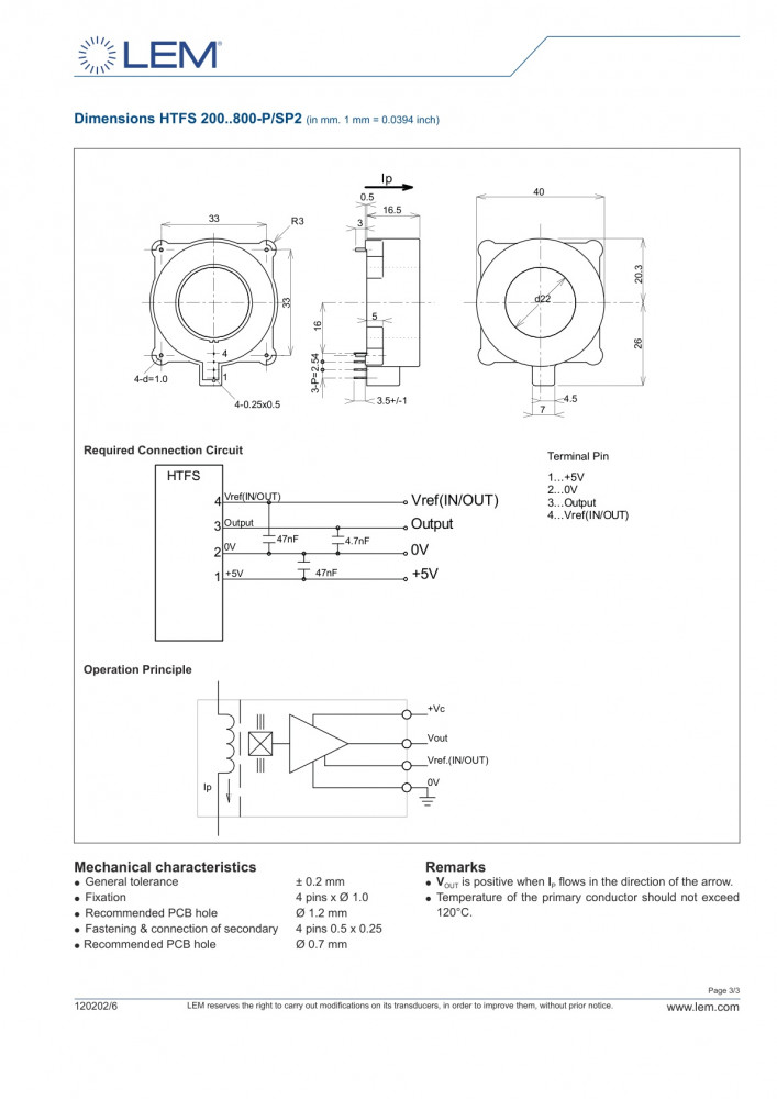 LEM HTFS 800-P/SP2 datasheet page 3